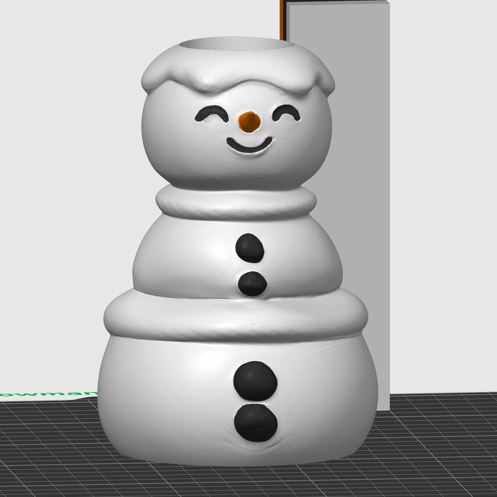 3D Printable Snowman Candle Holder - 3D print STL and multicolor 3MF ...