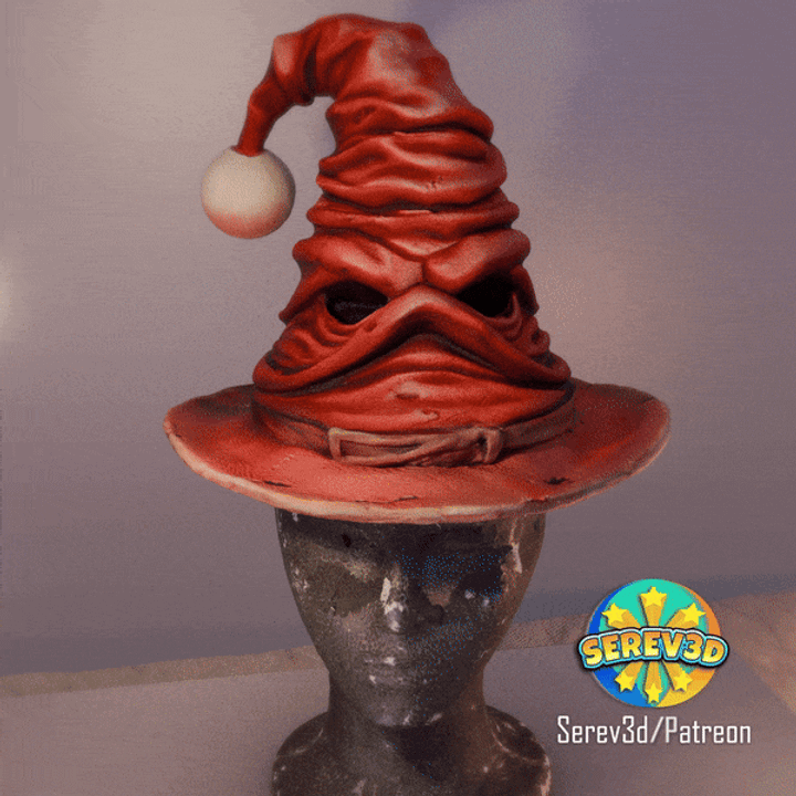 3D Printable Santa’s Sorting Hat - Wearable Wizard Holiday Hat - 3D ...