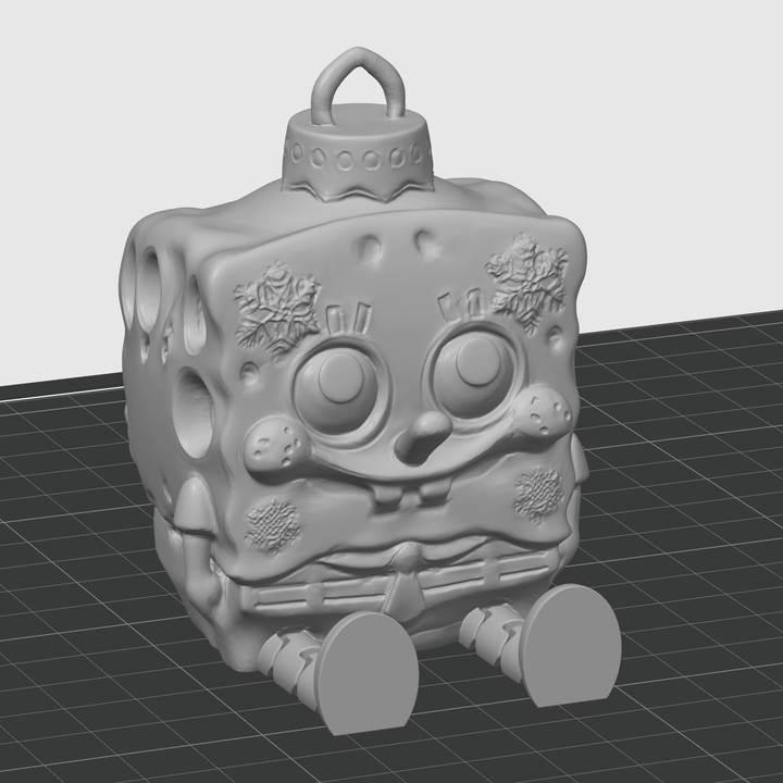 3D Printable Spongebob Ornament - Cute Christmas Tree Decoration - No ...