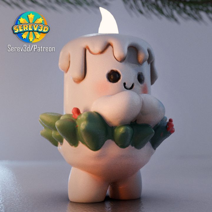 3D Printable Mistletoe Candle Holder - Cute Christmas Decor - No ...