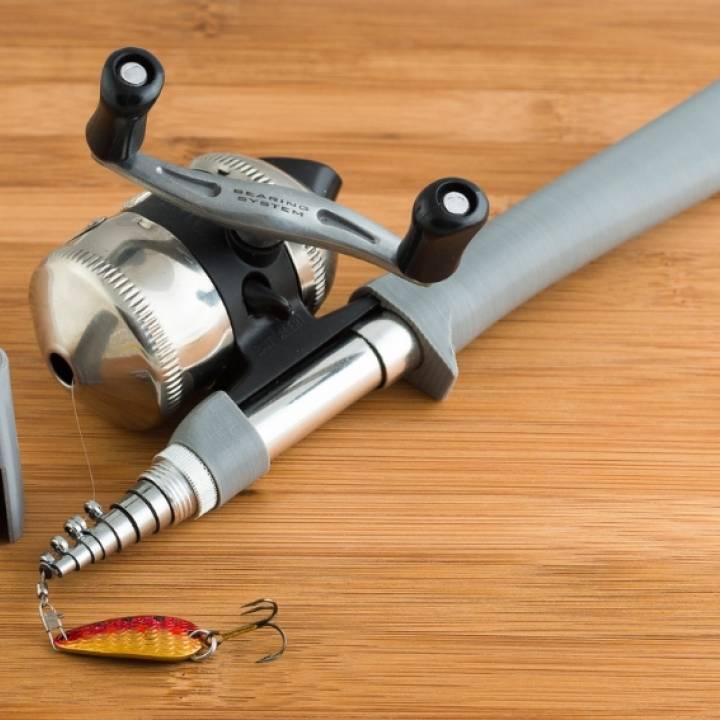3D Printable Fishing Pole v2 by Walter Hsiao