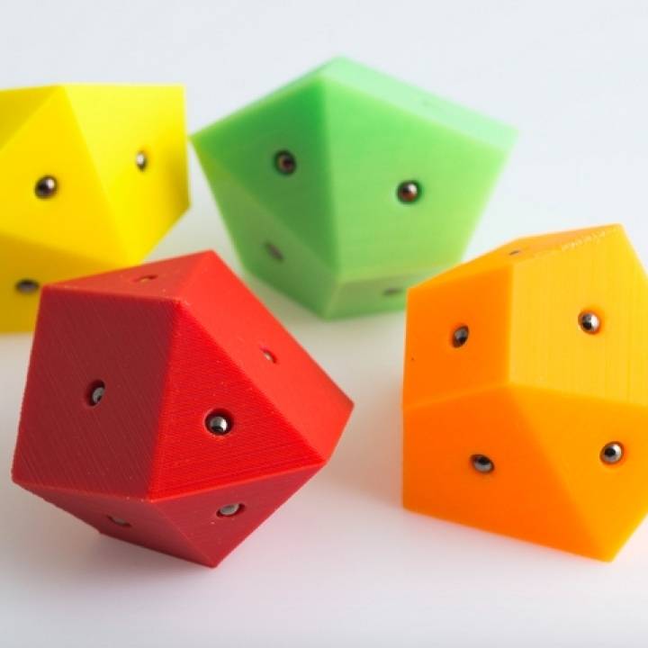 3D Printable Magnetic Bisymmetric Hendecahedrons by Walter Hsiao