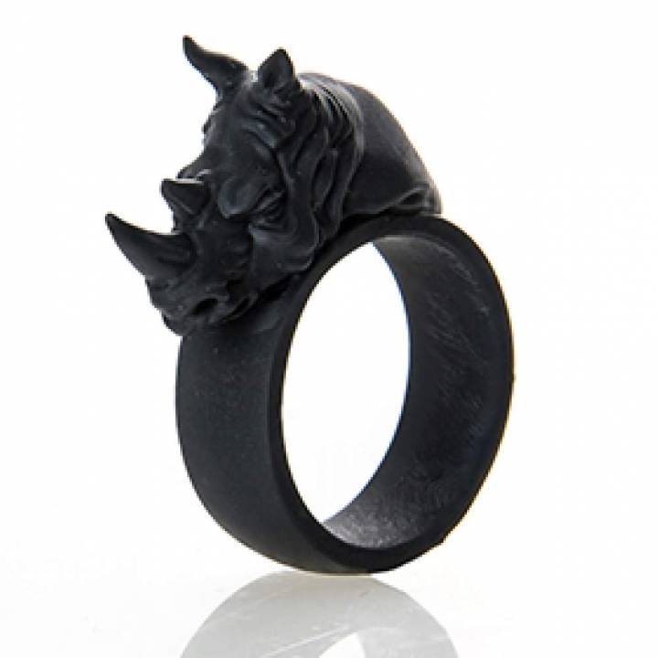 3D Printable Rhino Ring by Printed Obsession