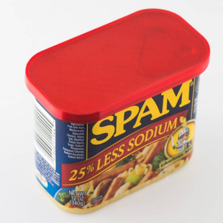 3D Printable Can Lid (Spam) by Walter Hsiao