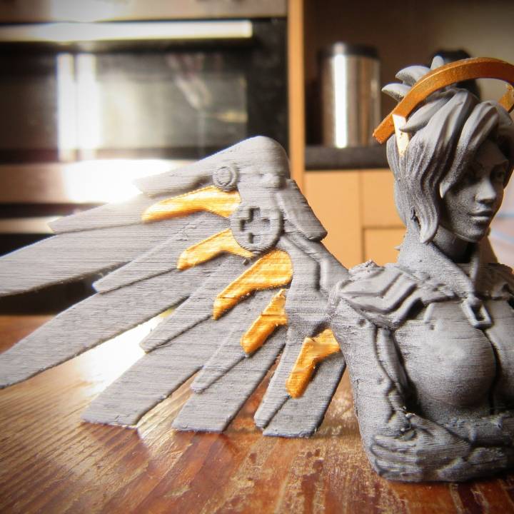 3D Printable Overwatch - Mercy Bust by Printed Obsession