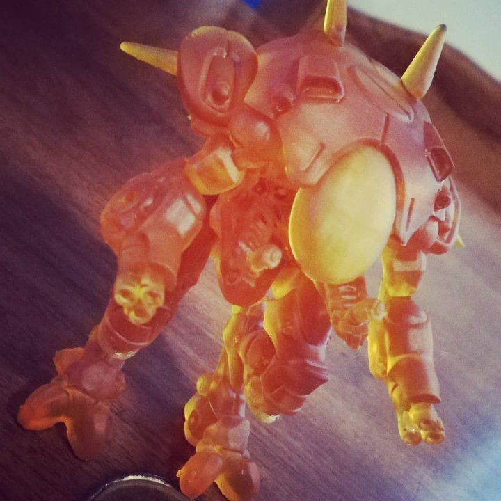 3D Print of Overwatch - D.Va & Meka - Victory Pose by LuigiBozzetti