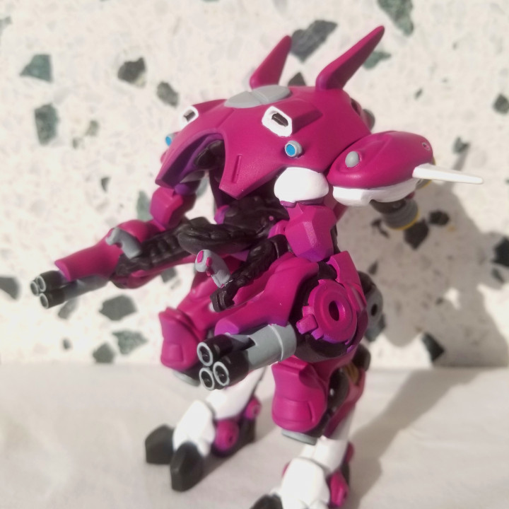 3D Print of Overwatch - D.Va & Meka - Victory Pose by Delnaraxe