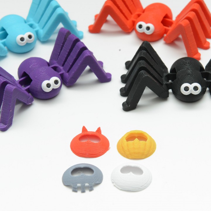 3D Printable Scary Spiders Go Trick or Treating! by Clockspring