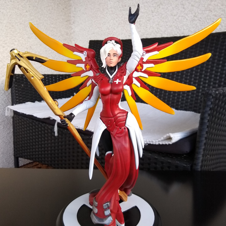 3D Print of Overwatch - Mercy Full Figure - 30 cm tall by JohnyR