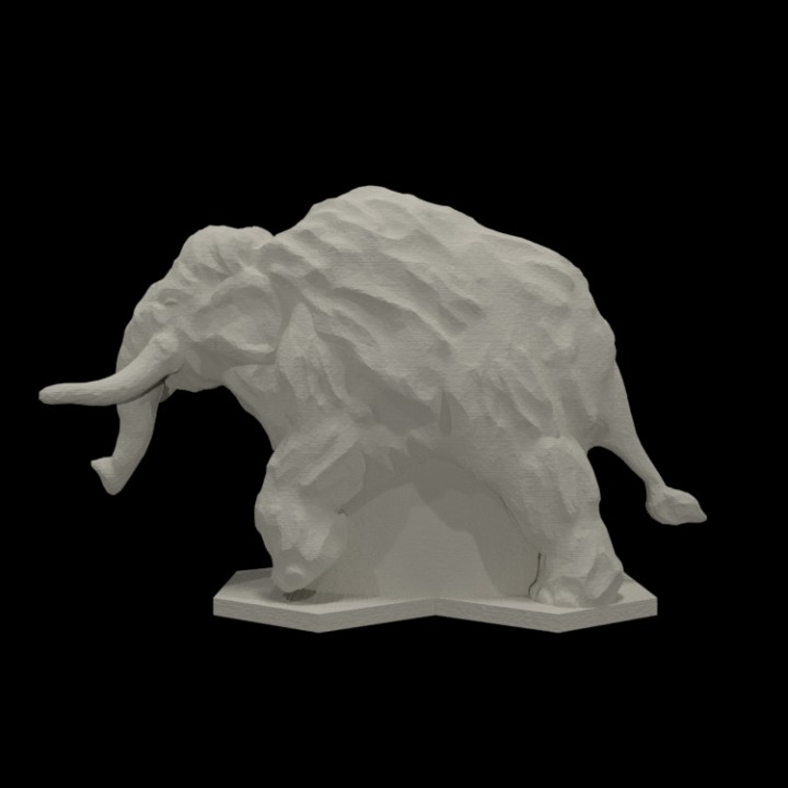 3D Printable Woolly Mammoth (18mm Scale) by Arian Croft