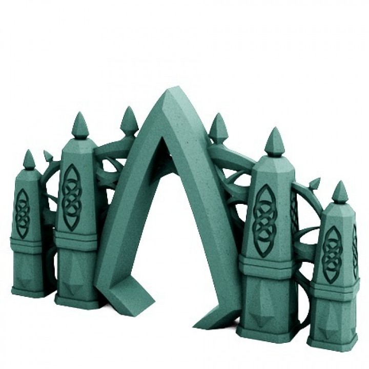 3D Printable Elvish Gateway (18mm scale) by Arian Croft