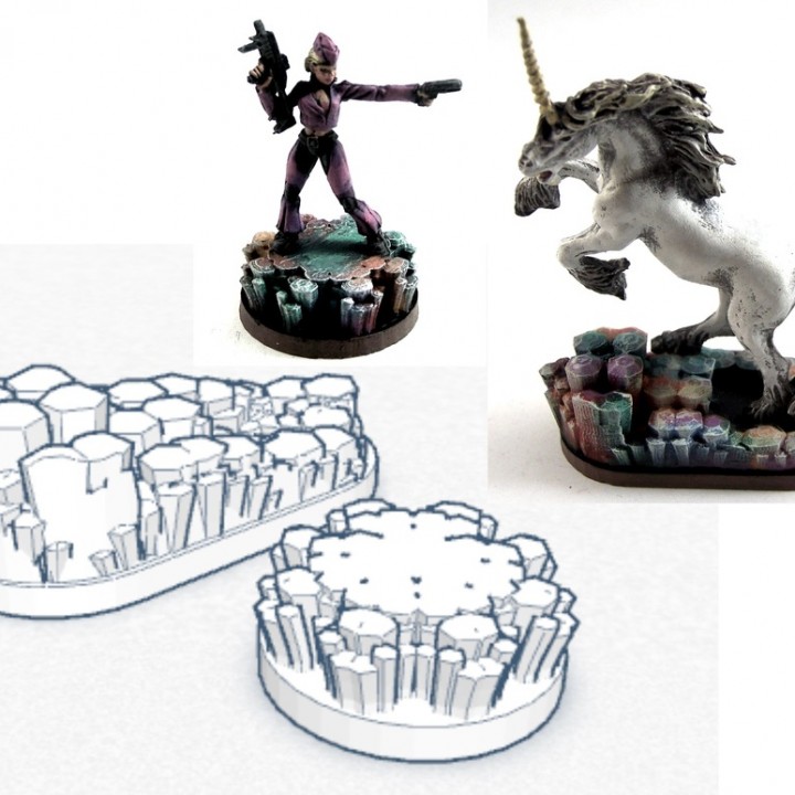 3D Printable Magic Crystal 28mm Scale Miniature Bases by Arian Croft