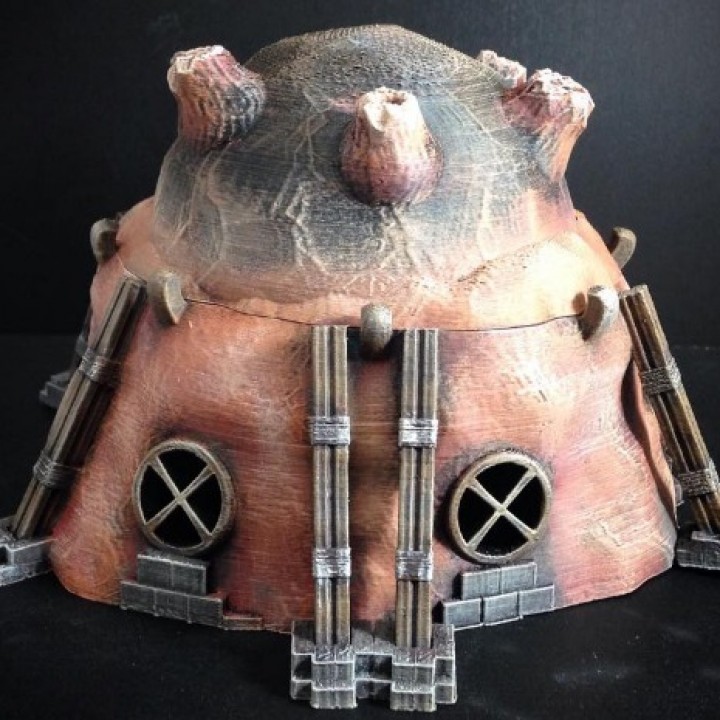 3D Printable Stonepunk Alien Dwelling (15mm scale) by Arian Croft
