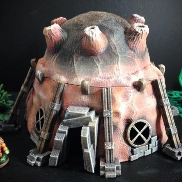 3D Printable Stonepunk Alien Dwelling (15mm scale) by Arian Croft