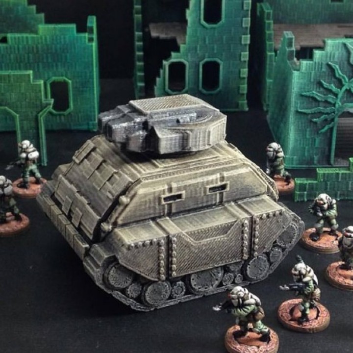 3D Printable Gilgamesh Pattern Battle Tank (15mm scale) by Arian Croft