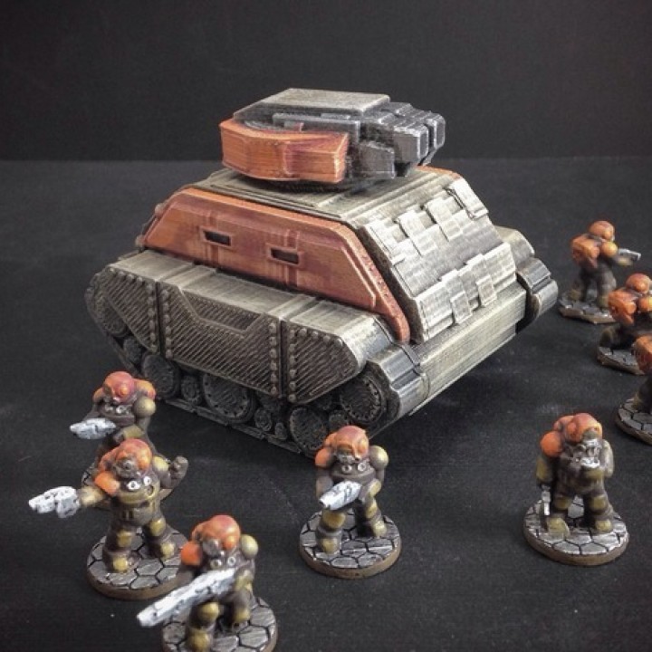 3D Printable Gilgamesh Pattern Battle Tank (15mm scale) by Arian Croft