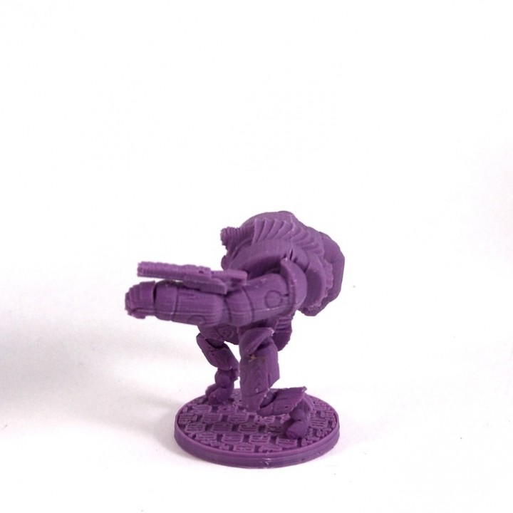 3D Printable House Vermeni Guardian Mech, Advancing by Arian Croft