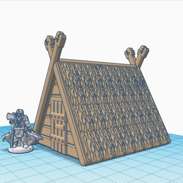 3D Printable Viking Hut (18mm scale) by Arian Croft