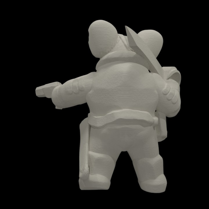 3D Printable Mouse Pookah Space Pirate (28mm/Heroic scale) by Arian Croft