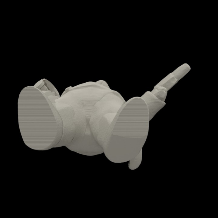 3D Printable Mouse Pookah Space Pirate (28mm/Heroic scale) by Arian Croft