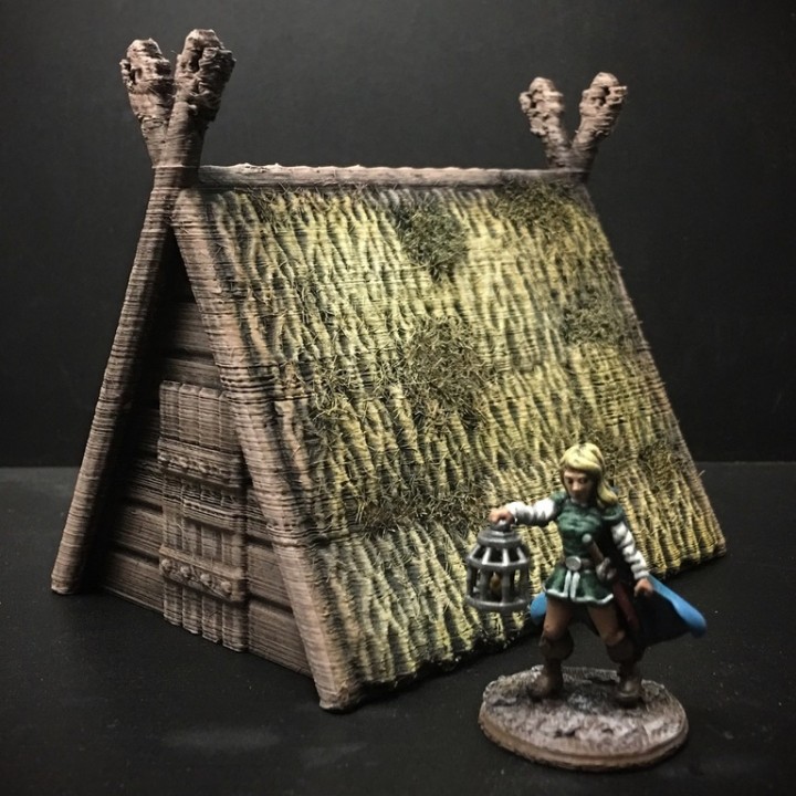 3D Printable Viking Hut (28mm/Heroic scale) by Arian Croft
