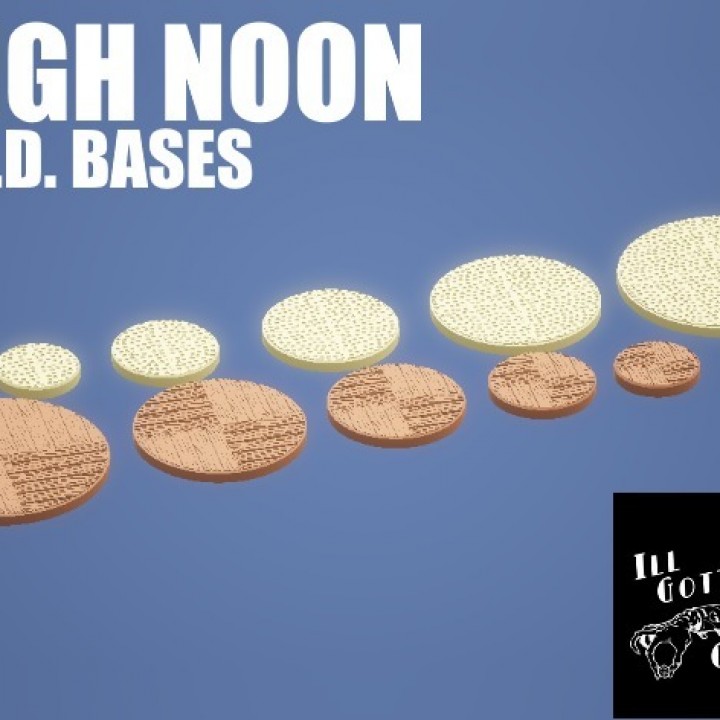 3D Printable Z.O.D. High Noon Theme Bases (28mm/Heroic scale) by Arian ...