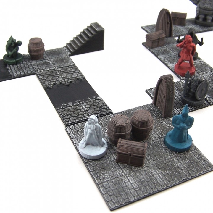 3D Printable Modular Dungeon Tiles: Core Set by Arian Croft