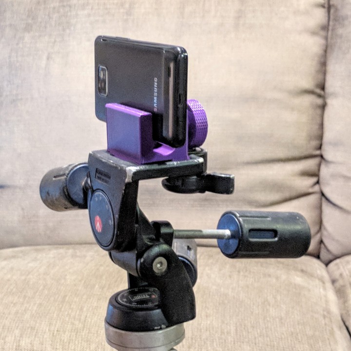 3D Printable Phone mount/clamp for Manfrotto/Bogen 200PL adaptor plate ...