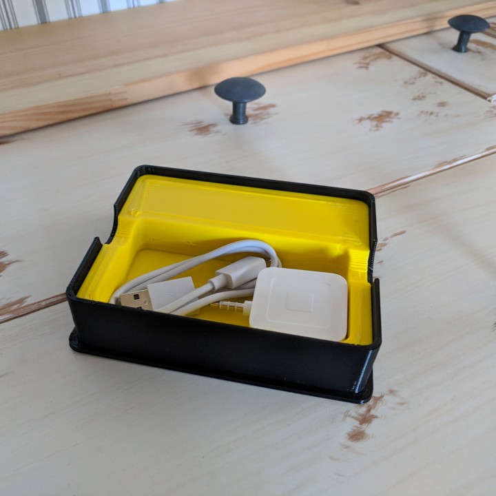 3D Printable Placard Box (fits Square payments system) by Clockspring