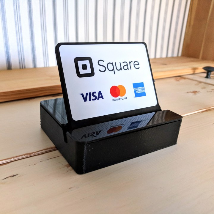 3D Printable Placard Box (fits Square payments system) by Clockspring