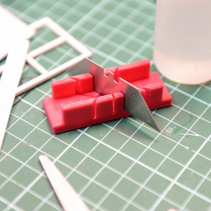 3D Printable Mini Craft Mitre Box by Clockspring