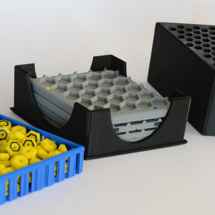 3D Printable Hex Game Box by Clockspring