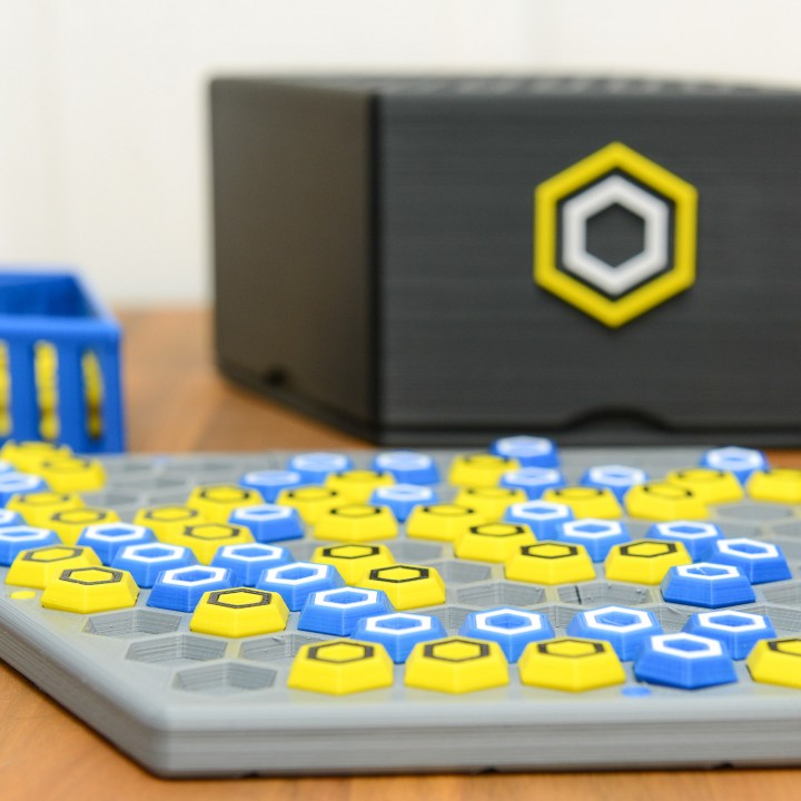 3D Printable Hex Game Box by Clockspring