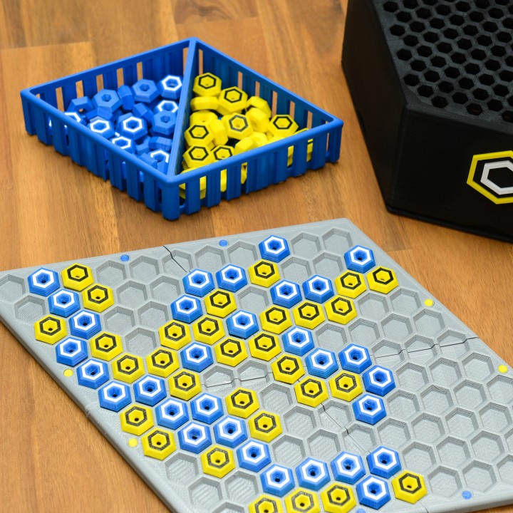 3D Printable Hex Game Box by Clockspring