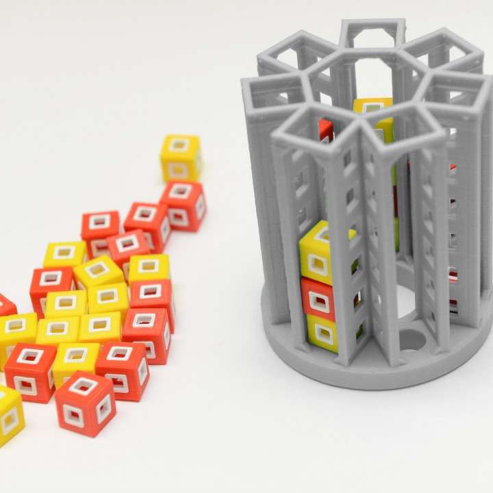 3D Printable Cylindrical Cubic Connect 4 by Clockspring