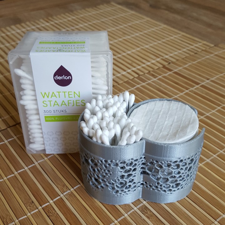 3D Printable Container for cotton buds & pads v2 by Idea Lab