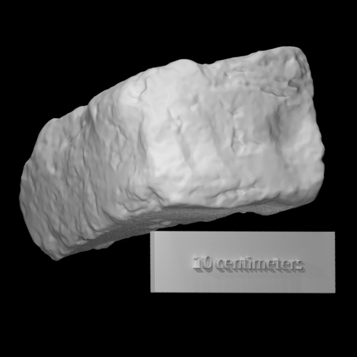 3D Printable Brick with a thumb print by Virtual Curation Lab