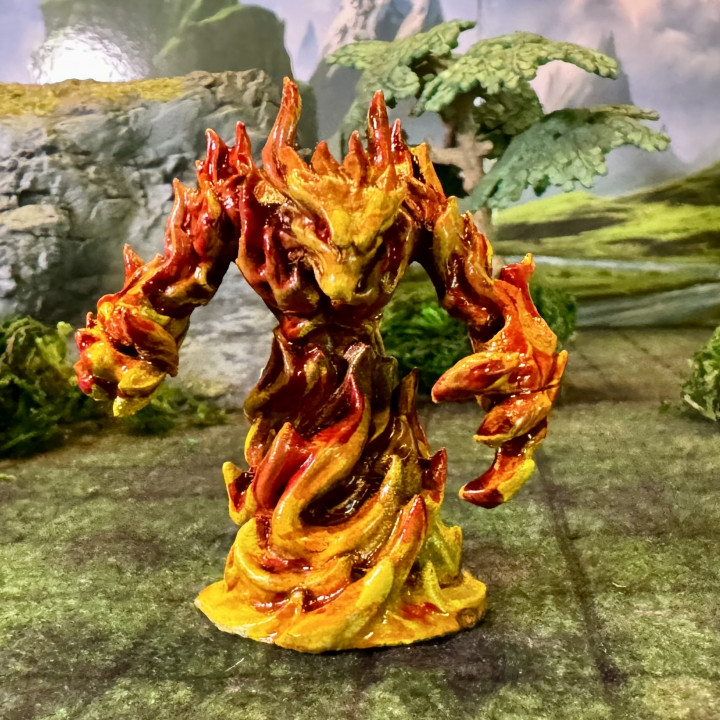 3D Print of Fire Elemental - DND Miniature - PRESUPPORTED - 32mm Scale ...