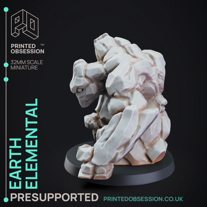 3D Printable Earth Elemental - DND Miniature - 32mm Scale ...