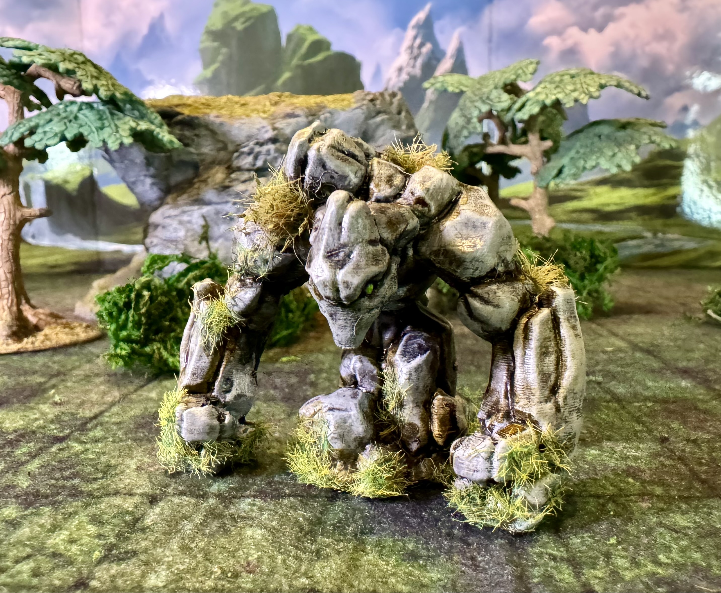 3D Printable Earth Elemental - DND Miniature - 32mm Scale ...