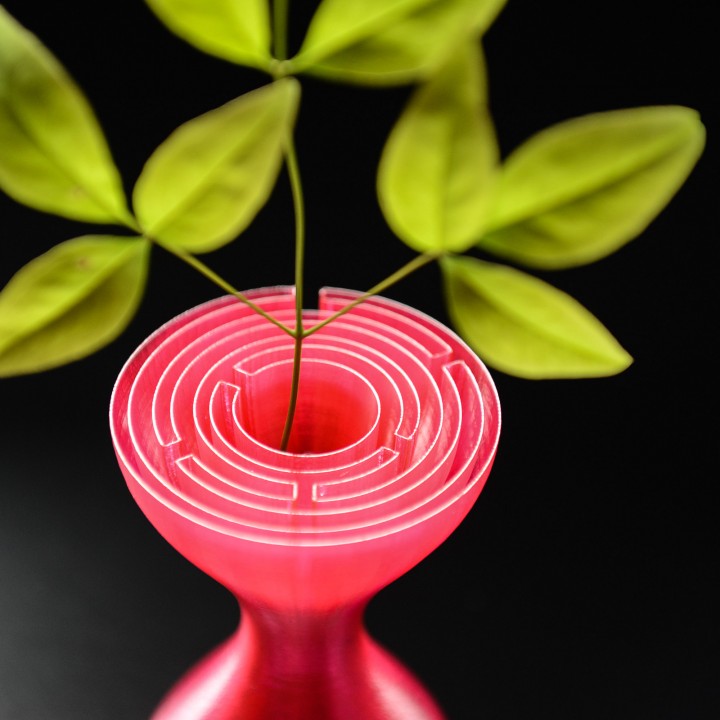 3D Printable Hourglass Maze Vase by Clockspring