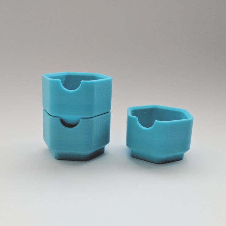 3D Printable Hex Stacker Boxes by Clockspring