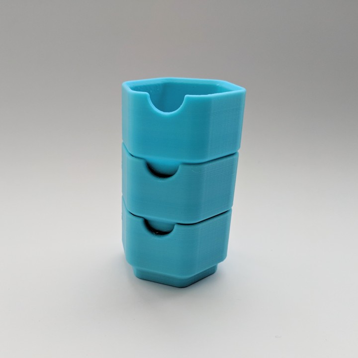 3D Printable Hex Stacker Boxes by Clockspring