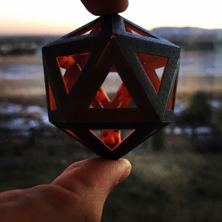 3D Printable Wireframe Icosahedron // Folding Polyhedra by Devin ...