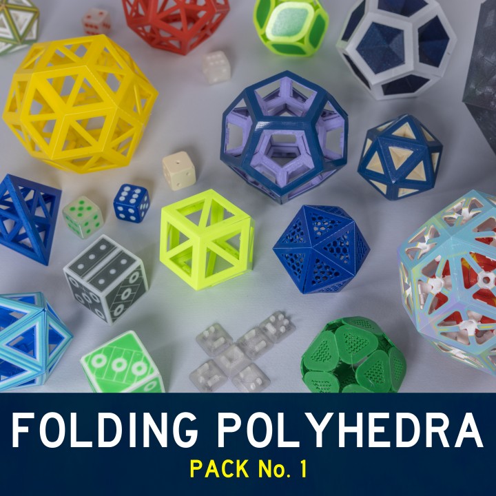 3D Printable Folding Polyhedra Pack No.1 by Devin Enrique Büchele de Montes
