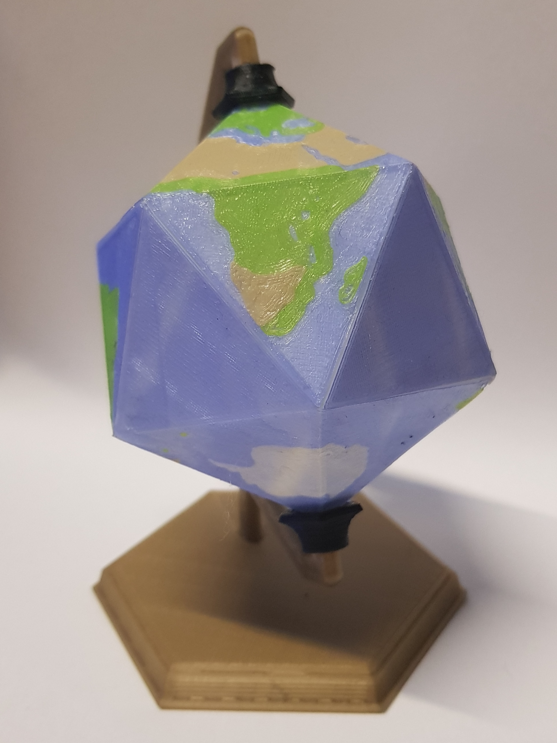 3D Printable Icosahedron Earth // Folding Polyhedra by Devin Enrique ...