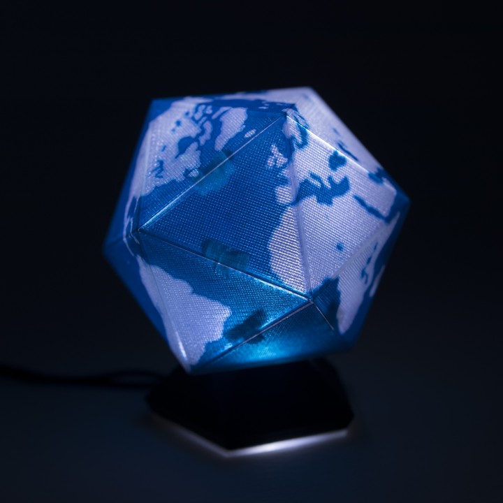 3D Printable Icosahedron Earth // Folding Polyhedra by Devin Enrique ...