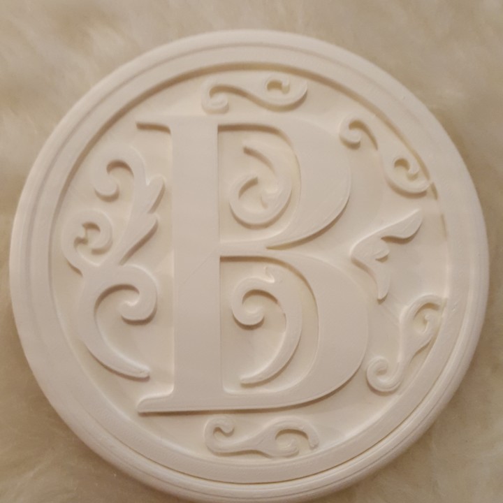 3D Printable Drink-coaster with letter 'B' by raimonvibe