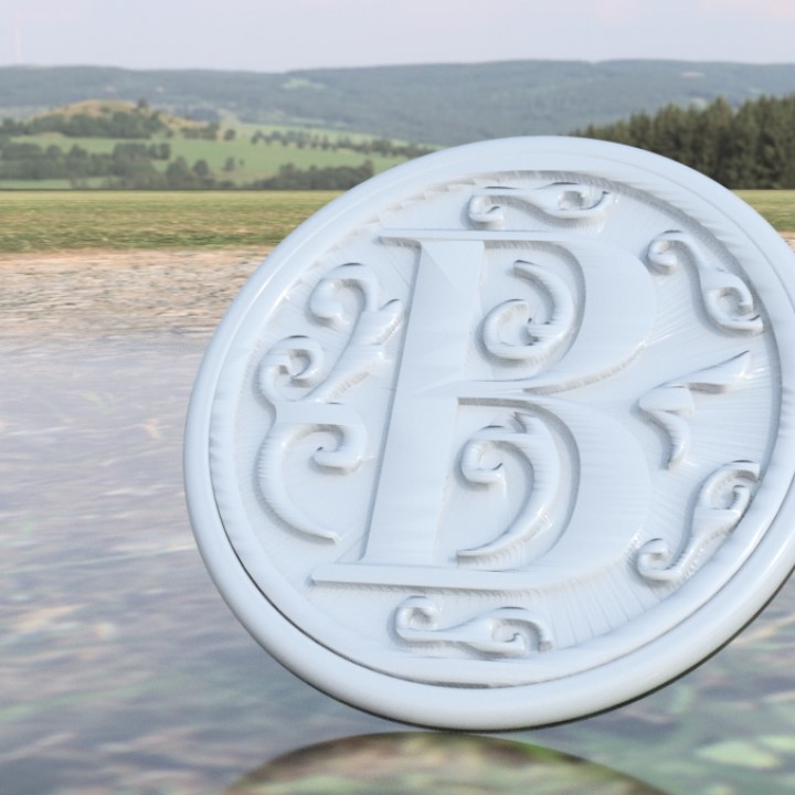 3D Printable Drink-coaster with letter 'B' by raimonvibe