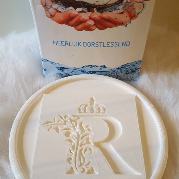 3D Printable Coaster letter 'R' by Idea Lab